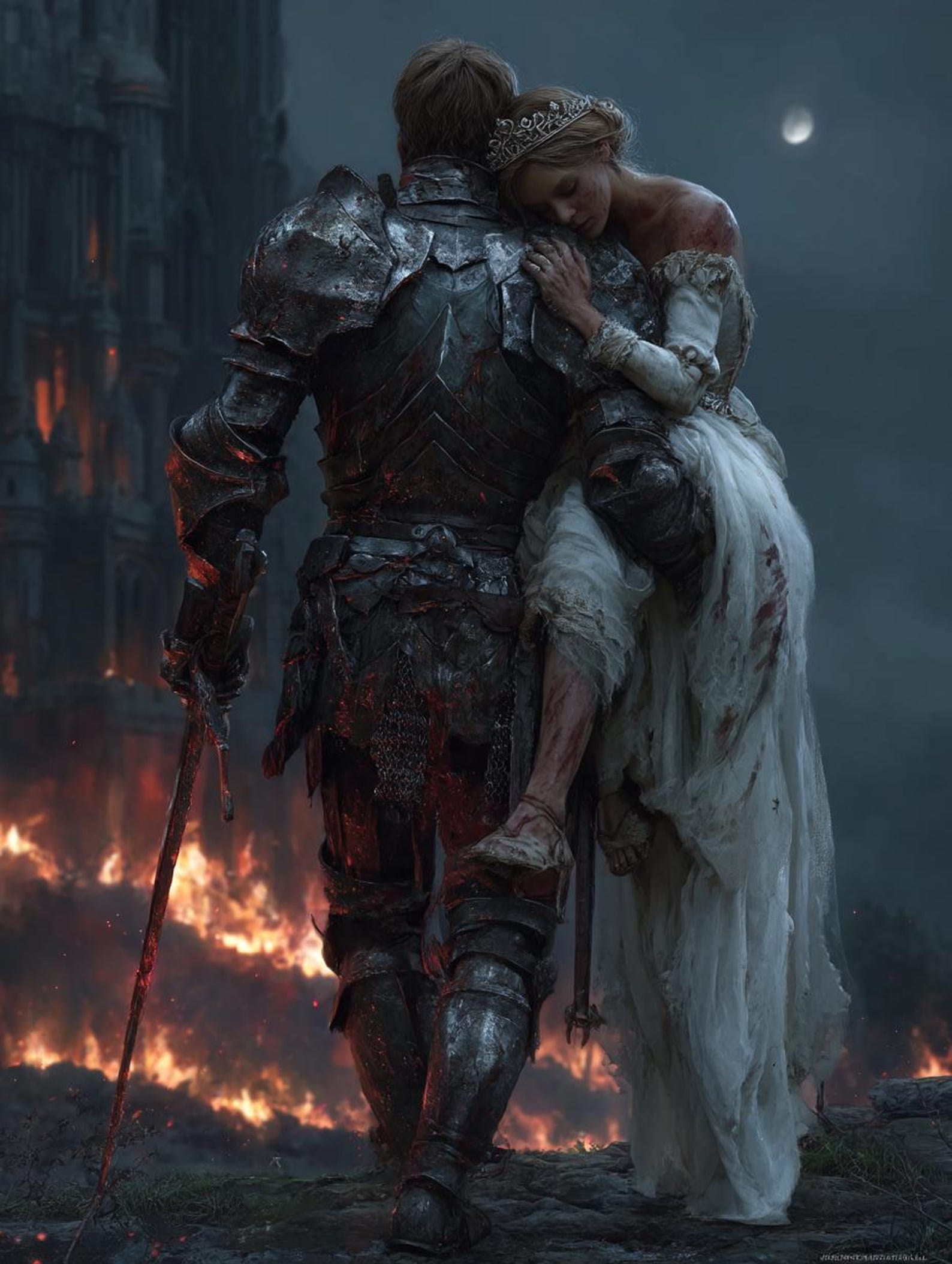 Tarnished Knight & Flame Queen – 16 Epic Fantasy Wall Art Images | High ...