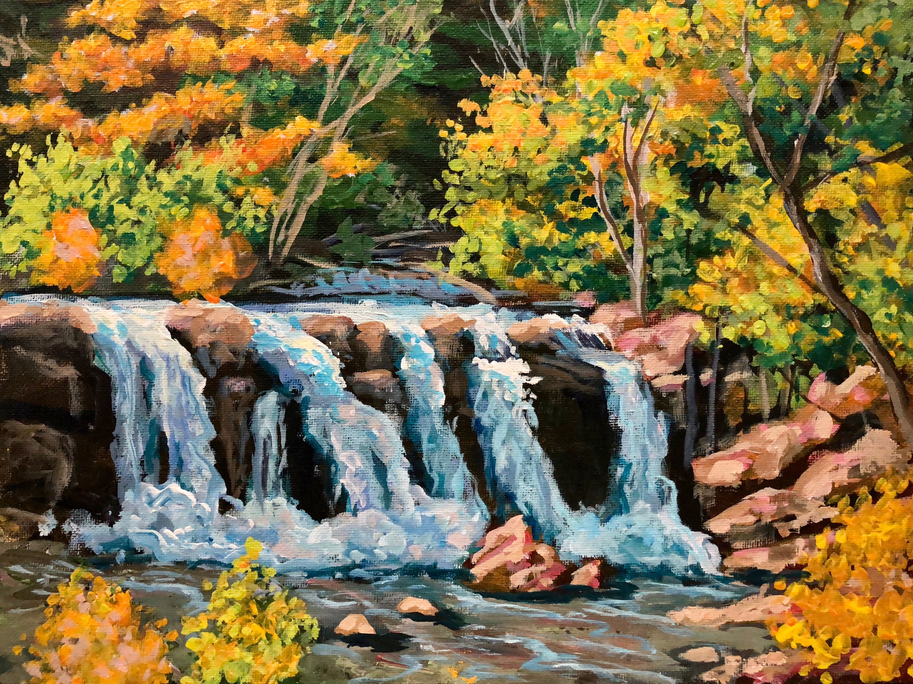 Acrylic Paintings Of Waterfalls