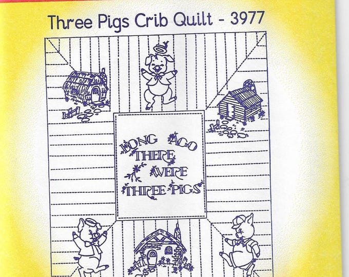 Three Pigs Crib Quilt - 3977 - Aunt Martha's Embroidery Transfer - Etsy