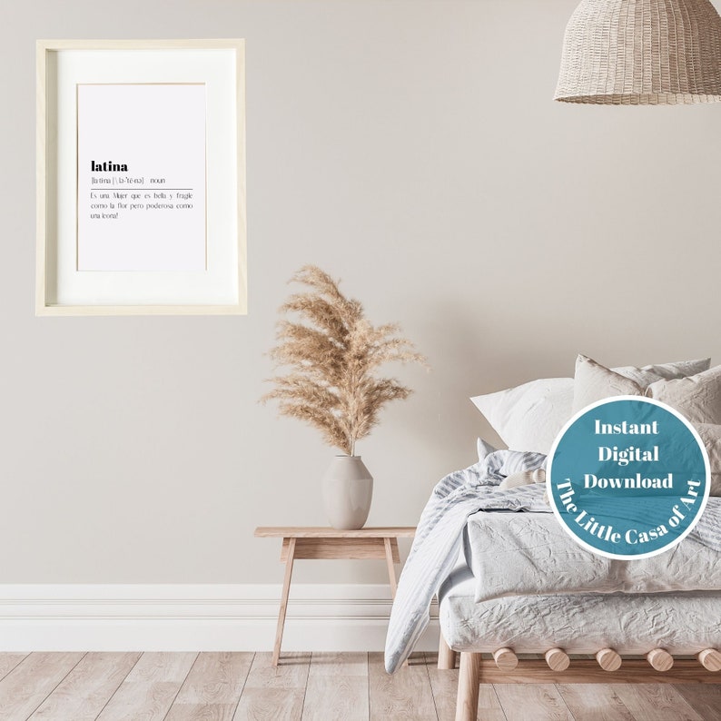 Latina Definition Printable Wall Decor Latino Wall Art - Etsy