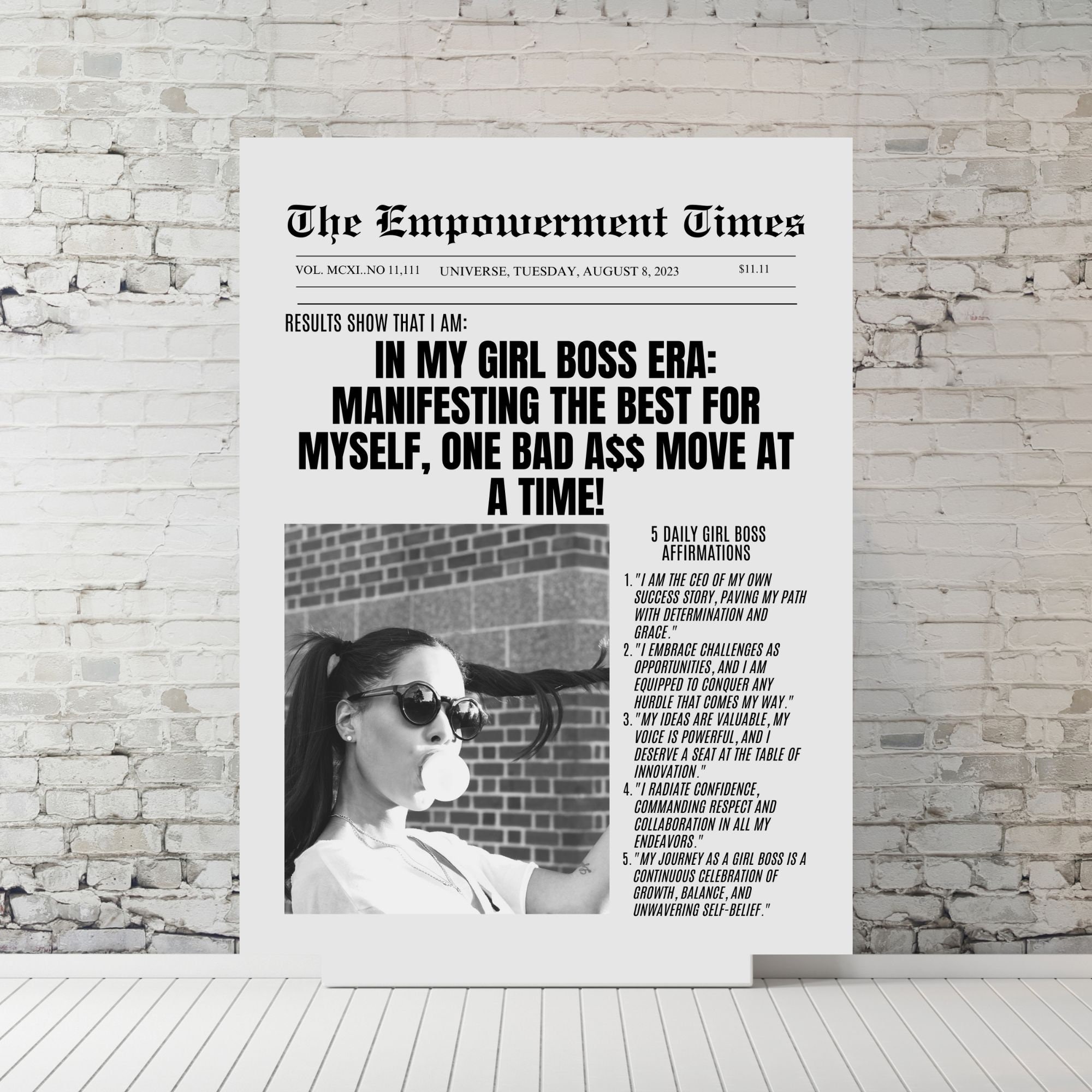 Retro Newspaper Cover Poster Trendy and Vintage Art for Your Boss Girl ...