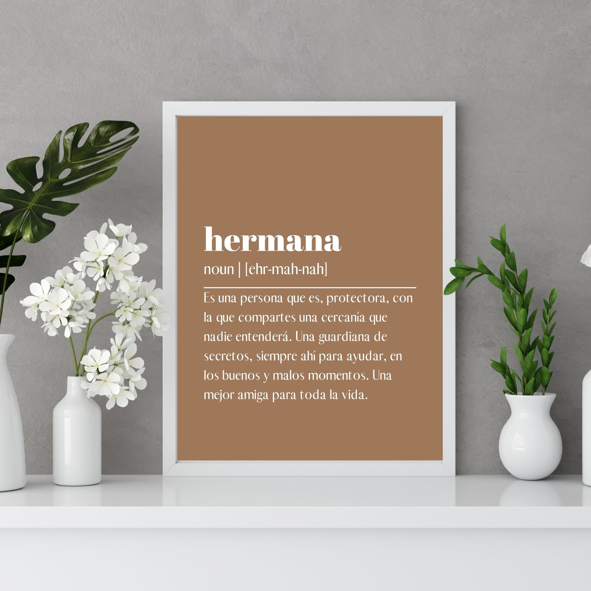 Hermana Definition Printable Art Gift for Sister Mothers Day Gift ...