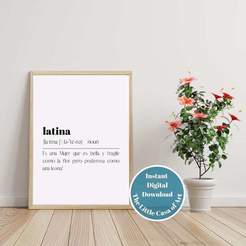 Latina Definition Printable Wall Decor Latino Wall Art - Etsy