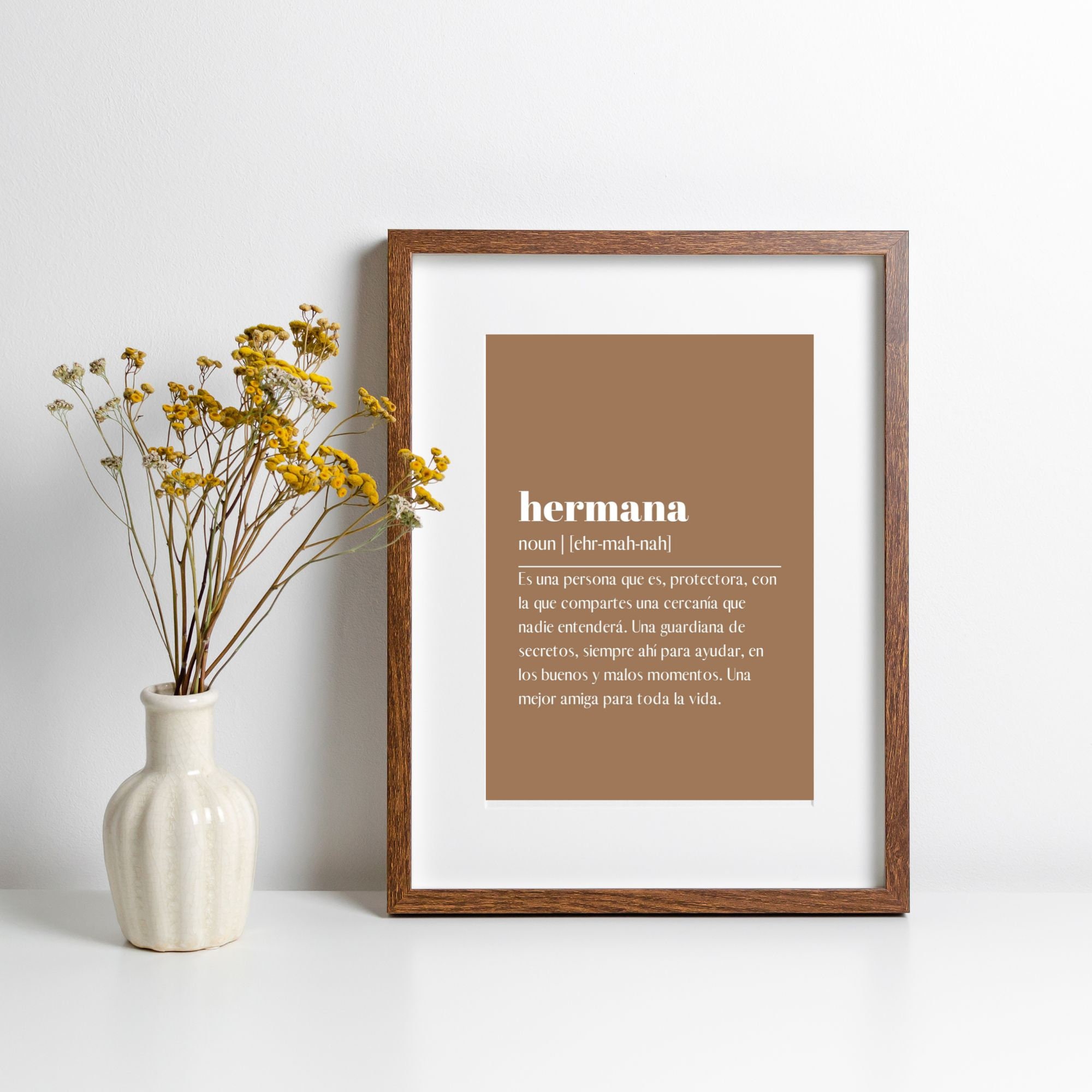 Hermana Definition Printable Art Gift for Sister Mothers Day Gift ...