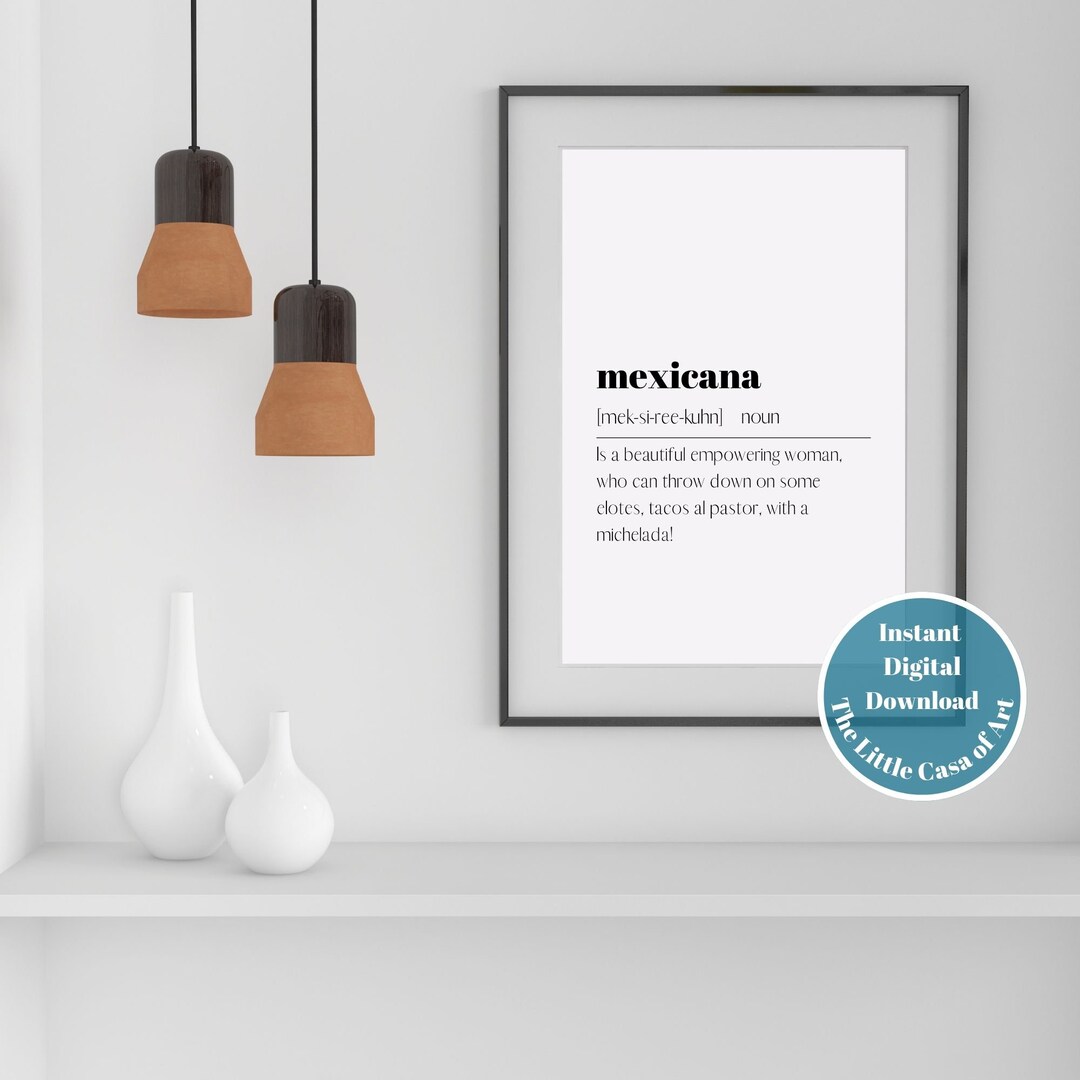 Mexican Definition Printable Download Decor Definition Wall - Etsy