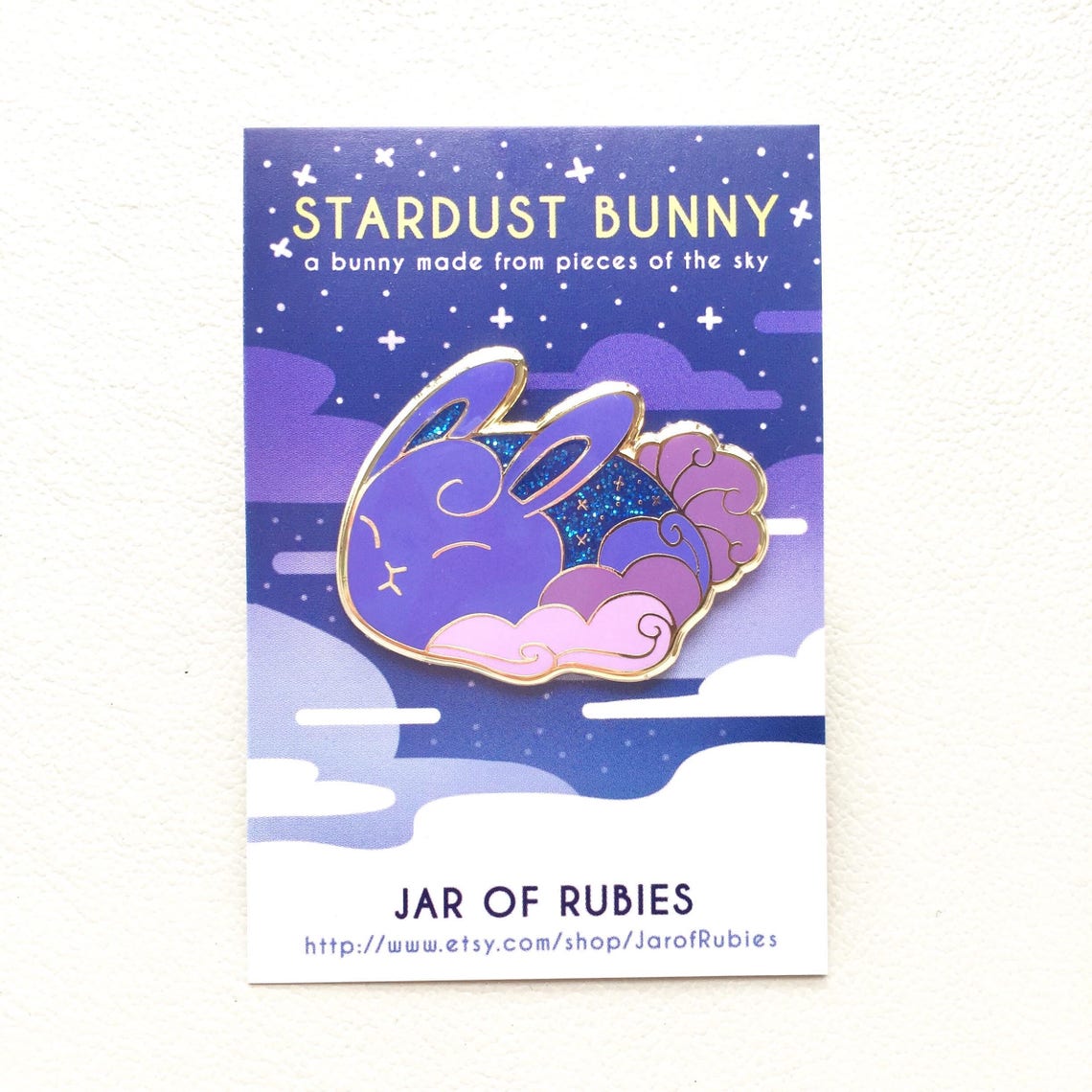 Stardust Bunny Enamel Pin Cute Animal Art Kawaii Gifts & - Etsy