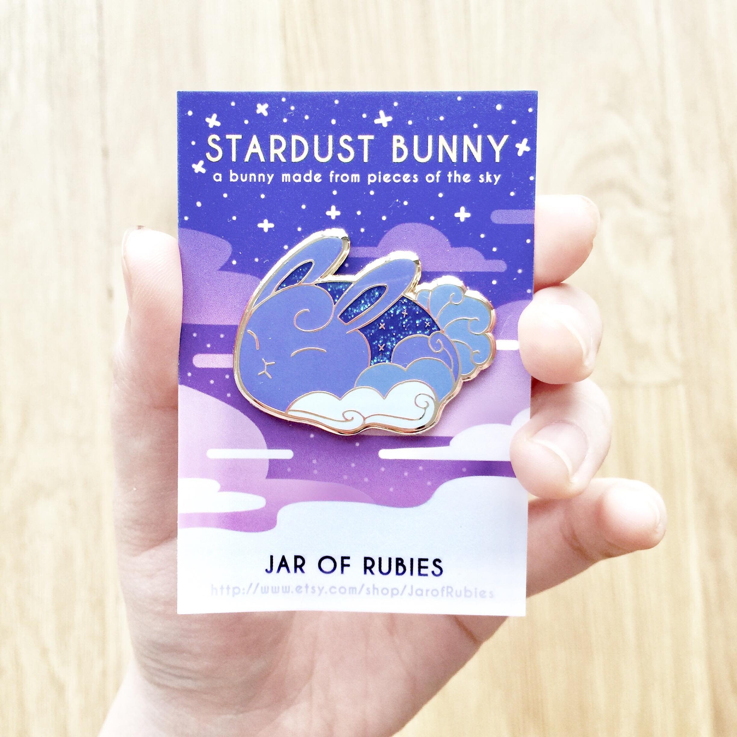 Stardust Bunny Enamel Pin Cute Animal Art Kawaii Gifts & - Etsy