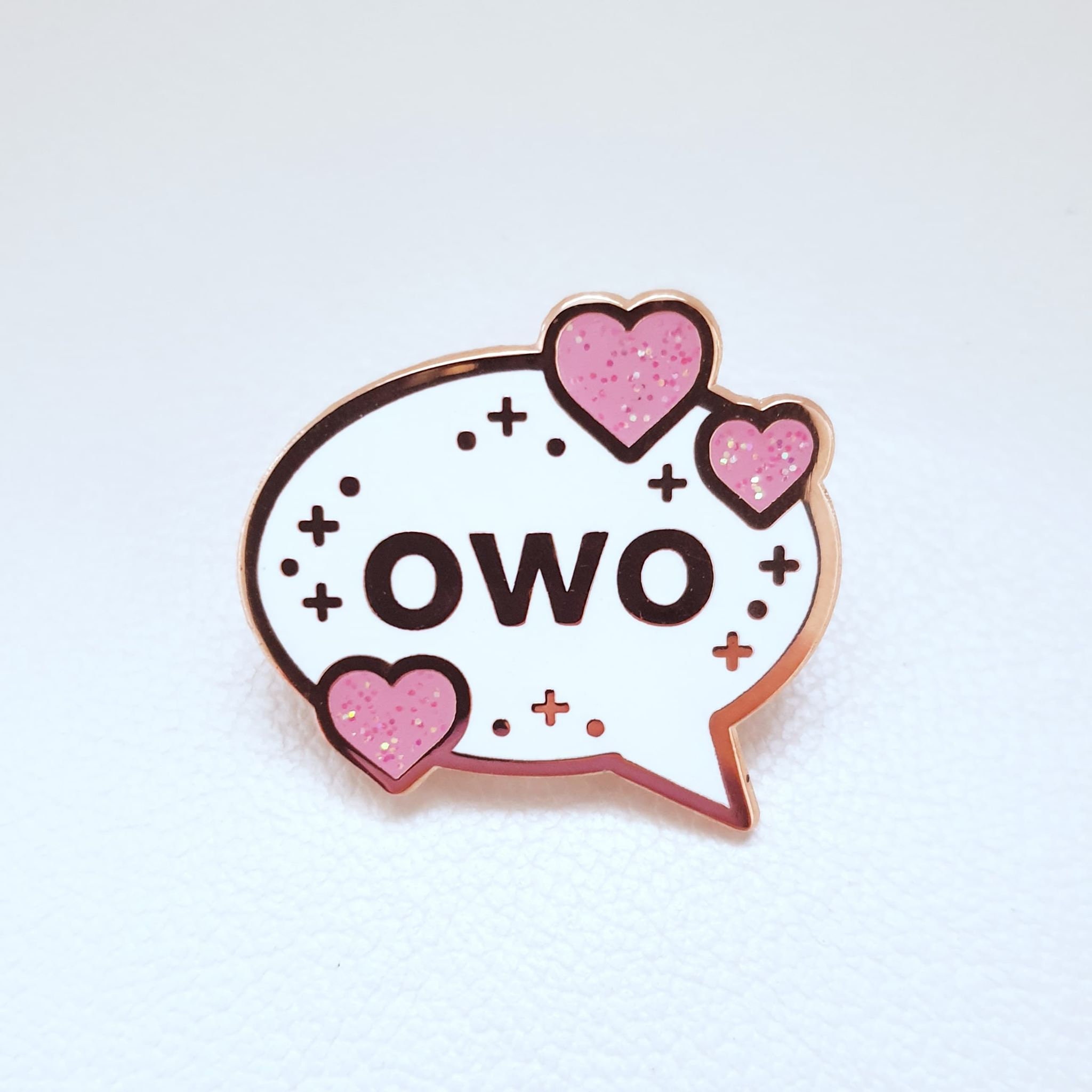 Owo Uwu Emote Kaomoji Rose Gold Hard Enamel Pin Cute and Kawaii Gifts ...