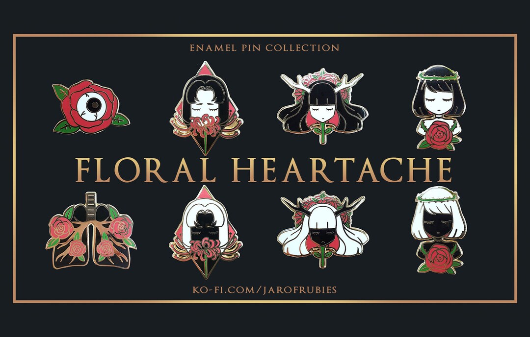 Floral Heartache Hanahaki Disease Enamel Pin Collection | Creepy Cute ...