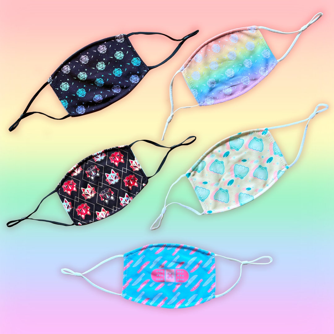 Cute Assorted Original Cloth Mask | Rainbow Dnd Dungeons & Dragons D20 ...