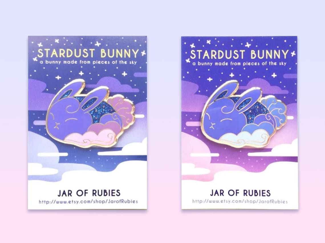Stardust Bunny Enamel Pin Cute Animal Art Kawaii Gifts & - Etsy
