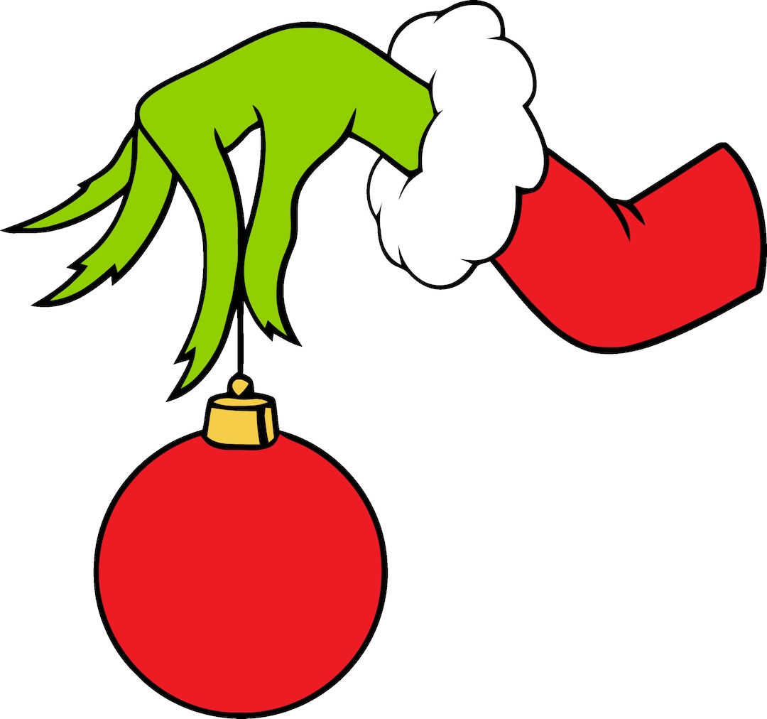 Grinch Hand Holding Ornament Svg Layered Item, Clipart, Cricut, Digital ...