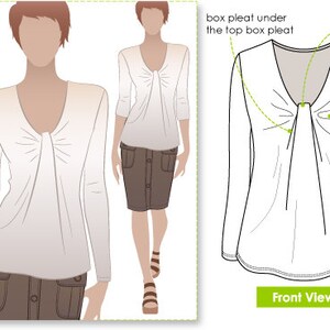 Polly Top Sizes 18, 20, 22 Women's Sewing Pattern Pleat Front Knit Top ...