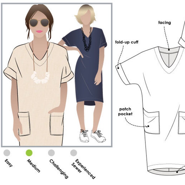Cocoon Dress Pattern - Etsy