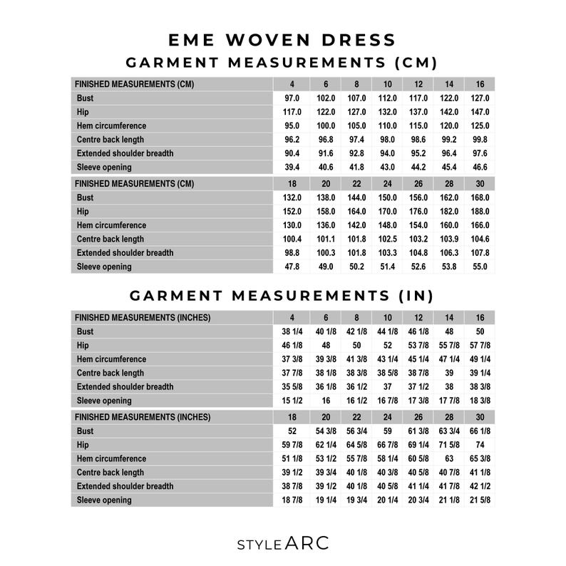Style Arc | Sizes 18 - 30 | Eme Woven Dress Pattern | PDF Pattern for ...