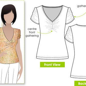 Alice Top Sizes 10, 12, 14 Women's Top PDF Sewing Pattern by Style Arc ...