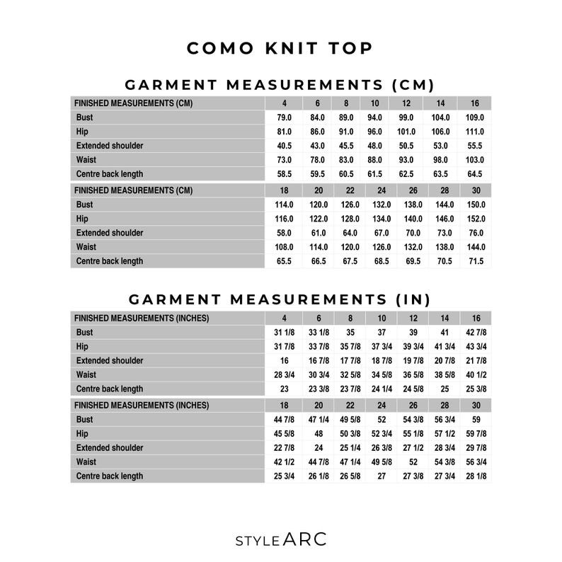 Style Arc | Sizes 4 - 16 | Como Knit Top | PDF Pattern for Printing at ...