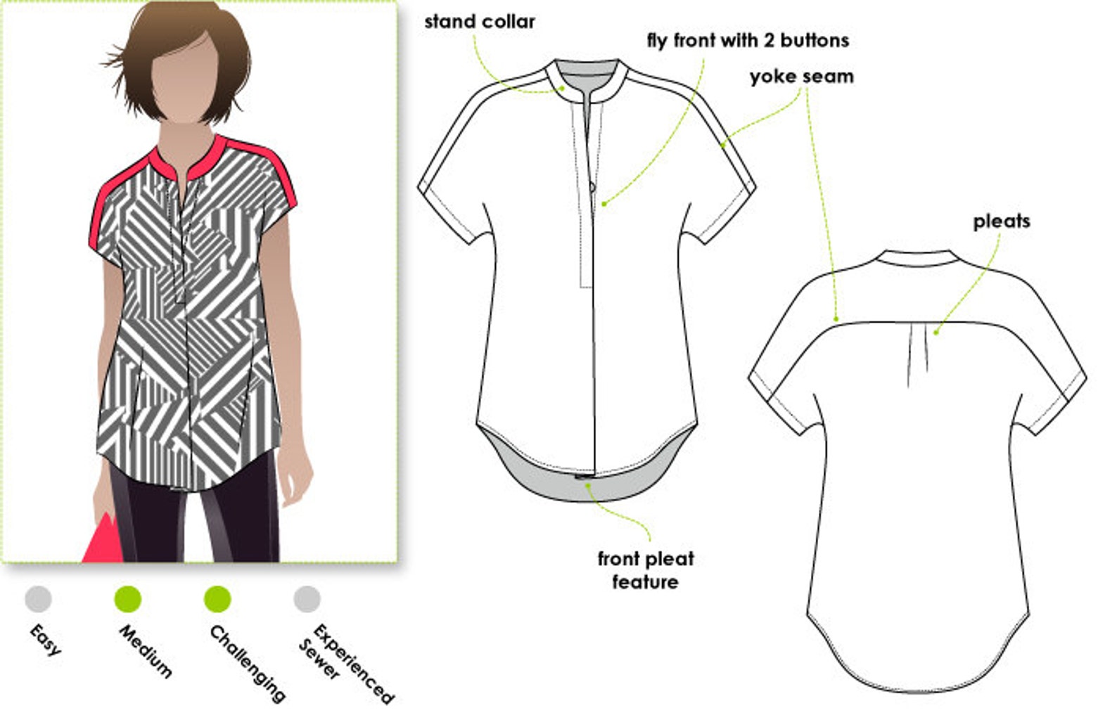 Maggie Shirt Sizes 4 6 8 Woven Women's Shirt PDF - Etsy