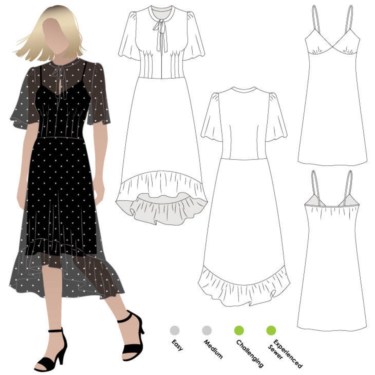 Valentina Dress and Slip Sizes 26 28 30 PDF Women's | Etsy