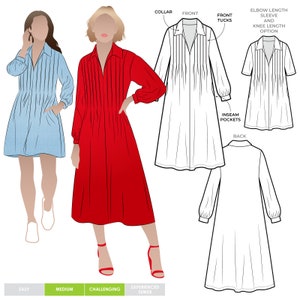 Style Arc | Sizes 10 - 22 | Xanthe Woven Dress Pattern | PDF Pattern ...