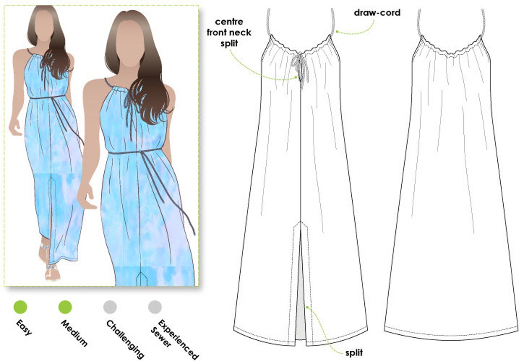 Holiday Maxi Cover up / Sizes 18, 20 & 22 / Women's Dress Downloadable ...