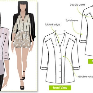 Victoria Blouse Sizes 16, 18, 20 Women's Casual Blouse PDF Sewing ...