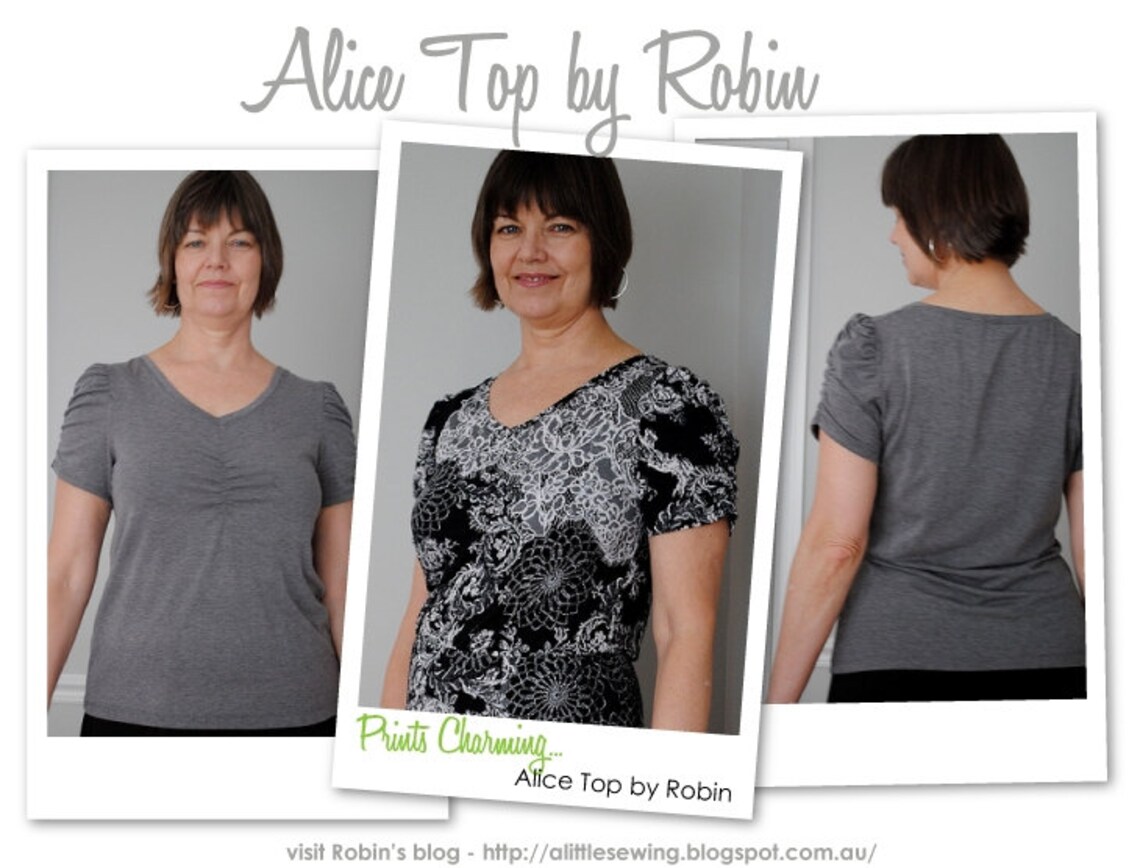 Alice Top Sizes 10 12 14 Women's Top PDF Sewing - Etsy
