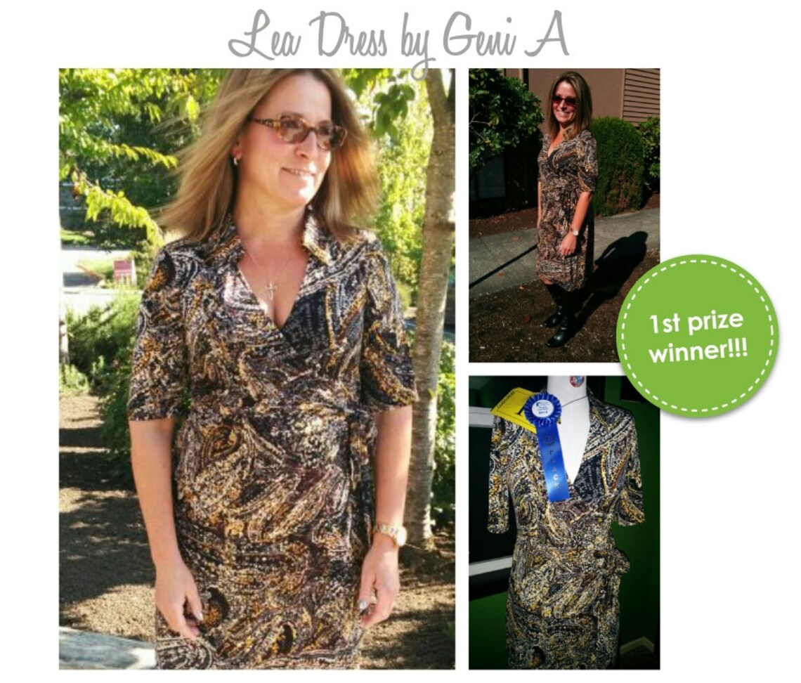 Lea Knit Wrap Dress Pattern Sizes 10 12 & 14 PDF Sewing - Etsy