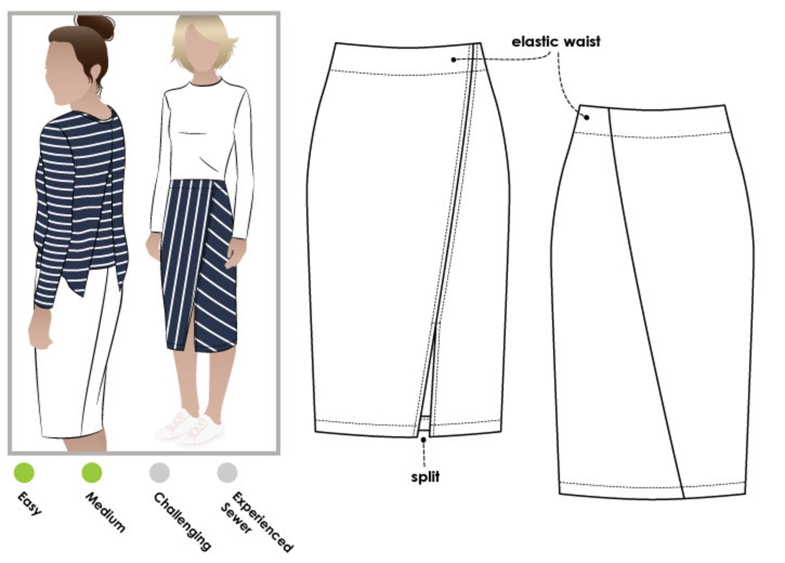 Taylor Knit Skirt PDF Sewing Pattern // Sizes 22 24 26 // - Etsy