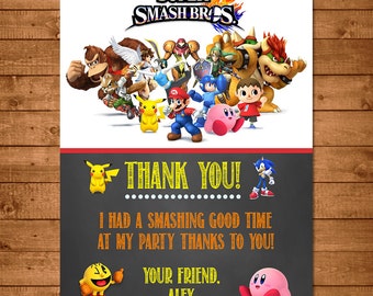 Super Smash Brothers Invitation Super Smash Brothers Invite | Etsy