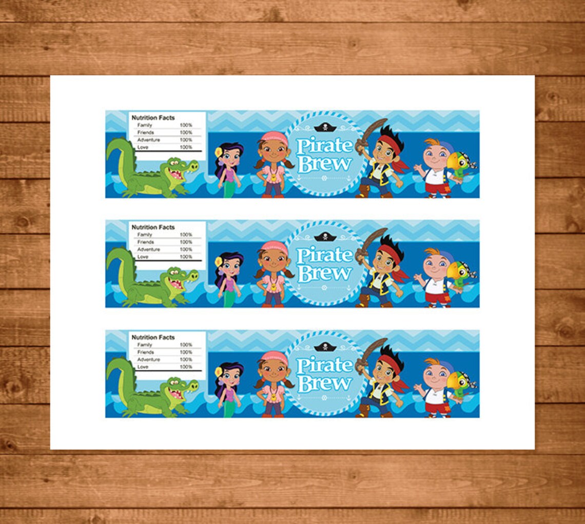 Jake and the Neverland Pirates Water Bottles Blue Chevron - Etsy