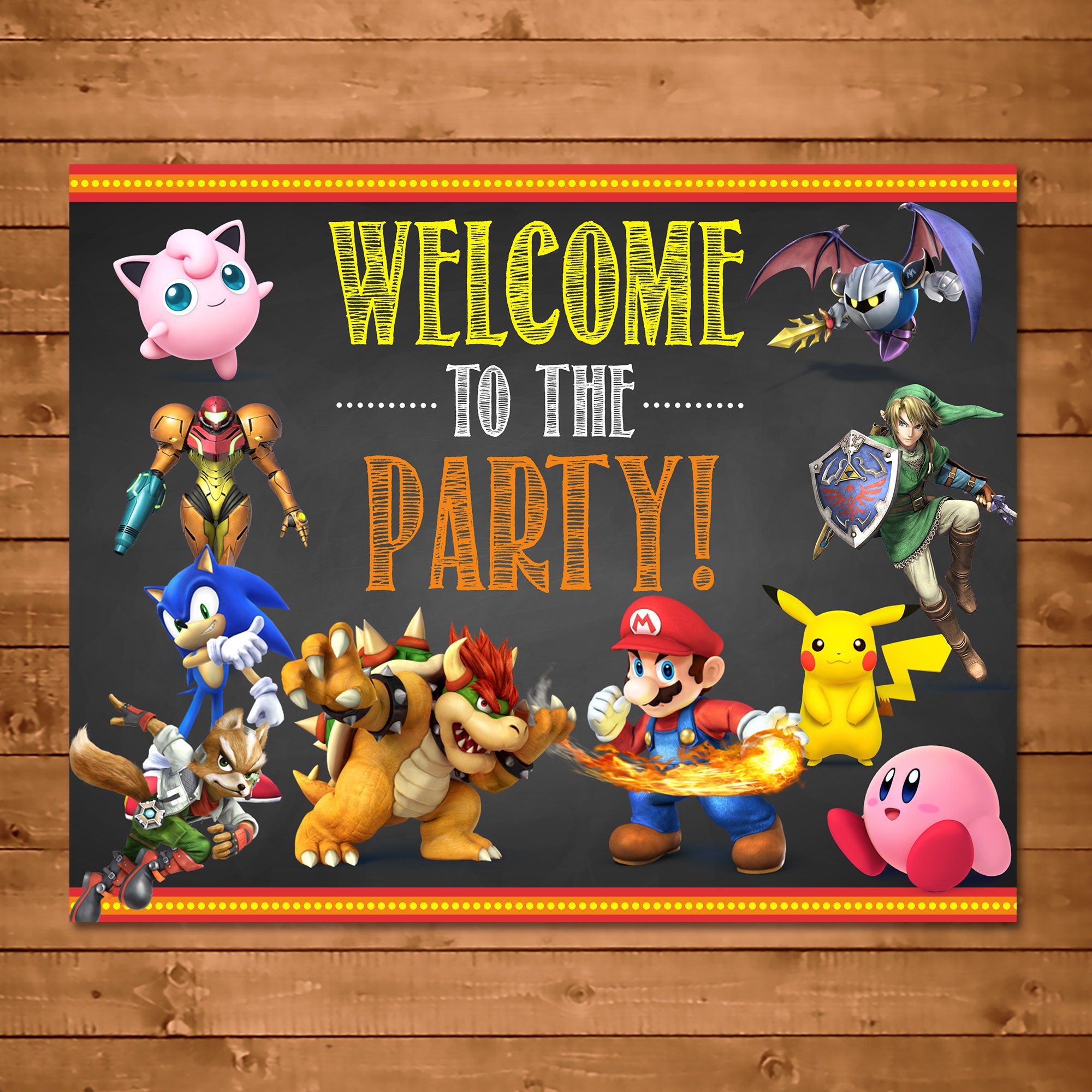 Super Smash Brothers Welcome Party Sign Super Smash Brothers | Etsy