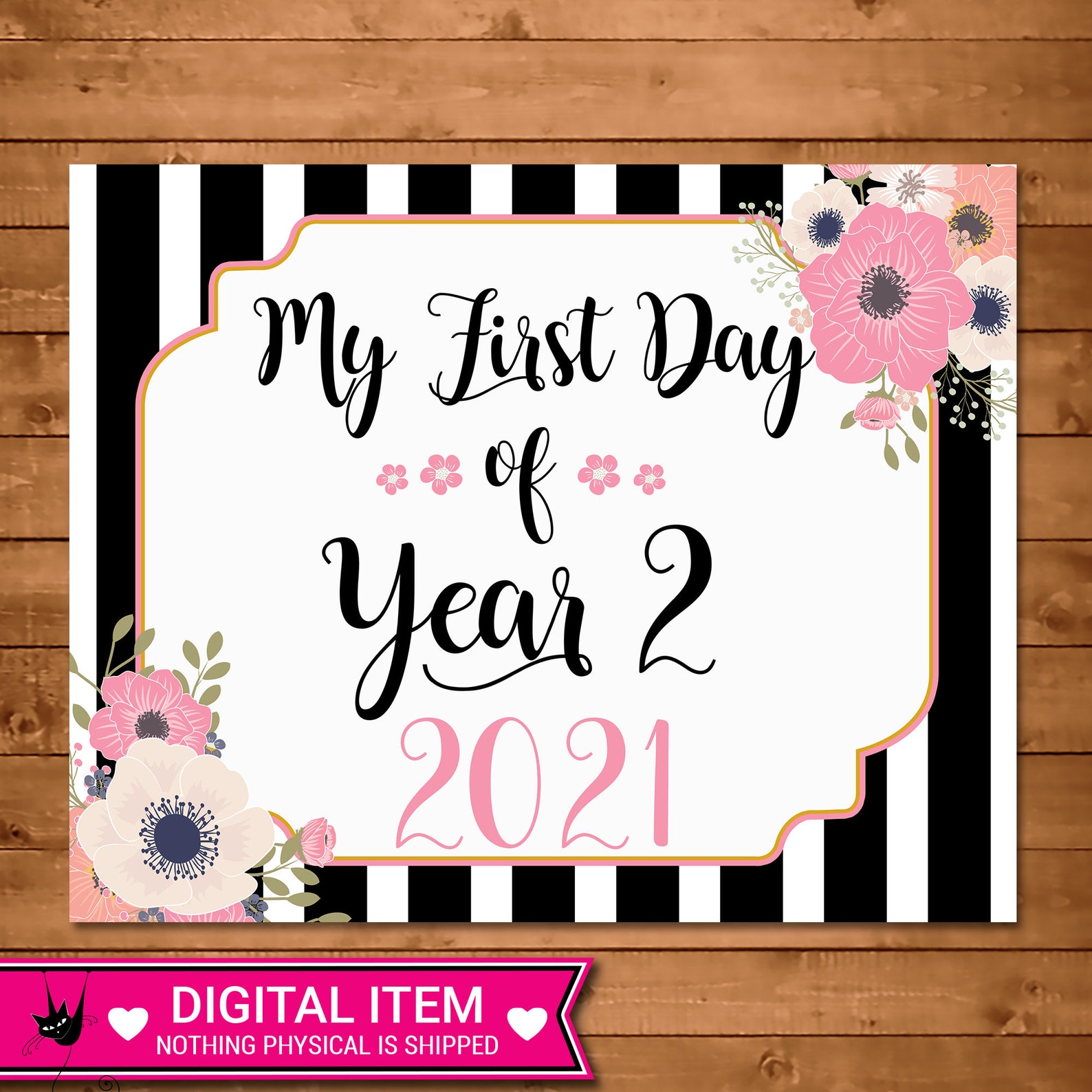First Day Of Year 2 School Sign First Day Of School Sign Etsy