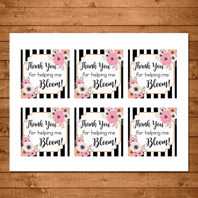 Teacher Appreciation Gift Tags Thank You For Helping Me Bloom | Etsy