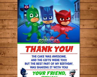 Pj Masks Birthday Card | Etsy