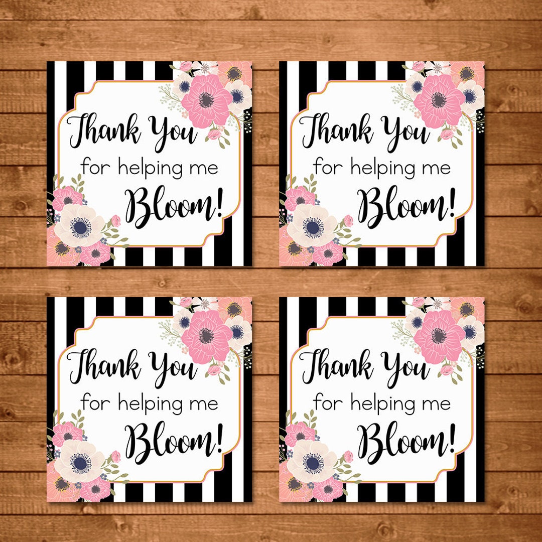 Teacher Appreciation Gift Tags Thank You for Helping Me Bloom - Etsy