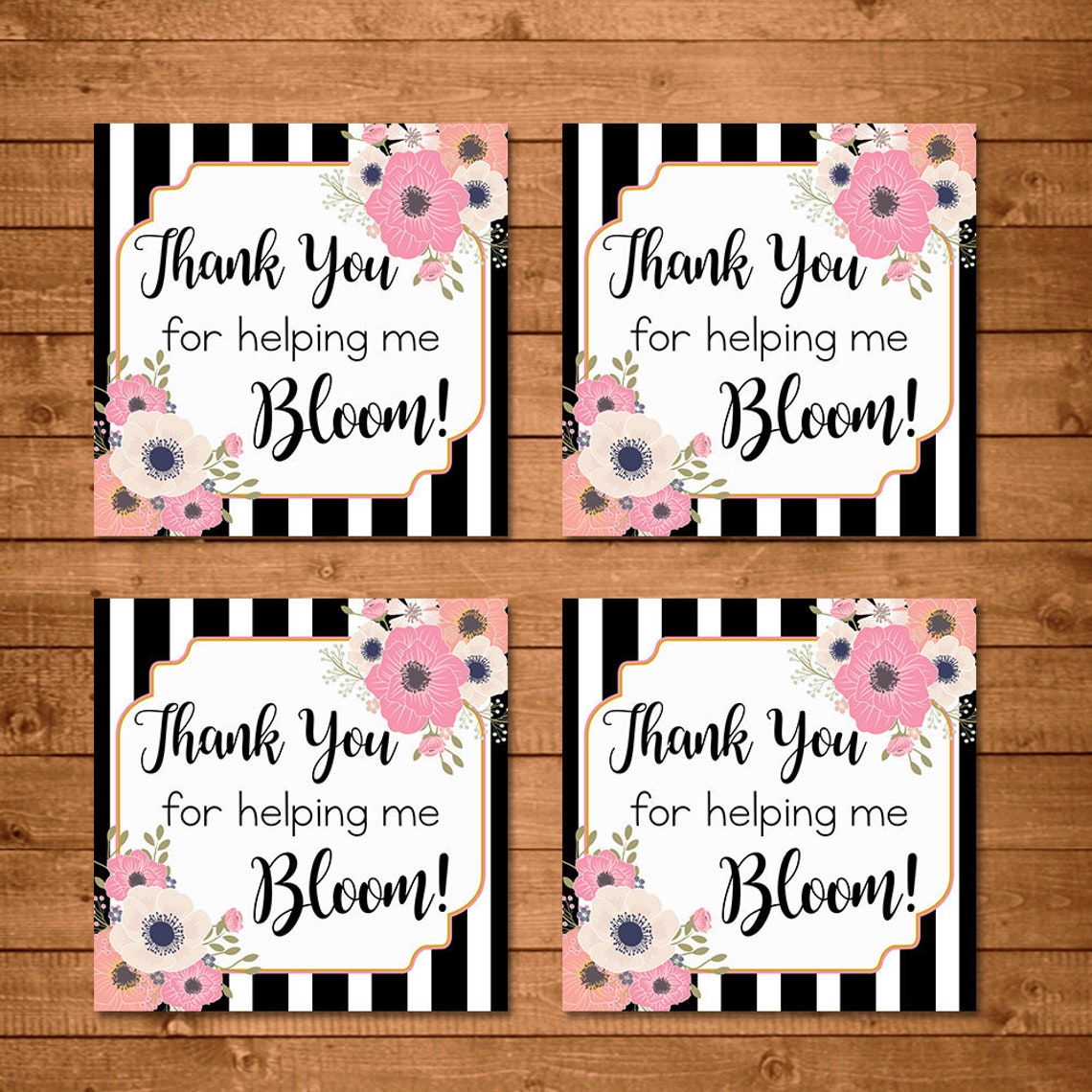 Teacher Appreciation Gift Tags Thank You For Helping Me Bloom | Etsy