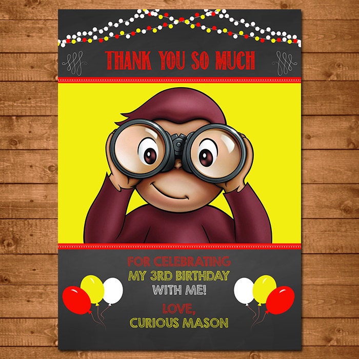 Curious George Birthday Card