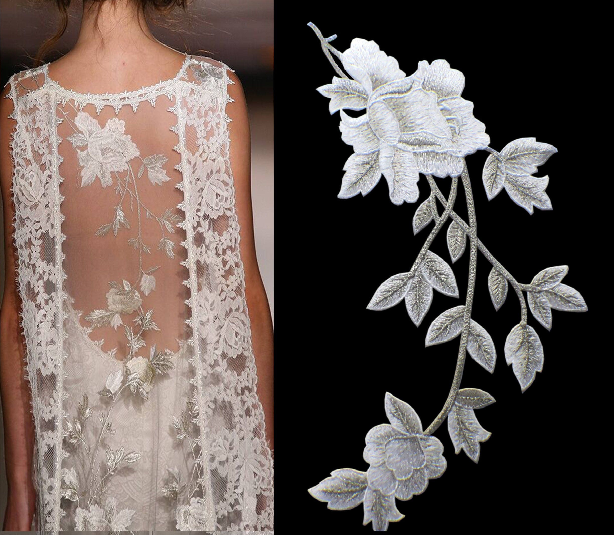 A piece of lace applique exquisite embroidary lace | Etsy