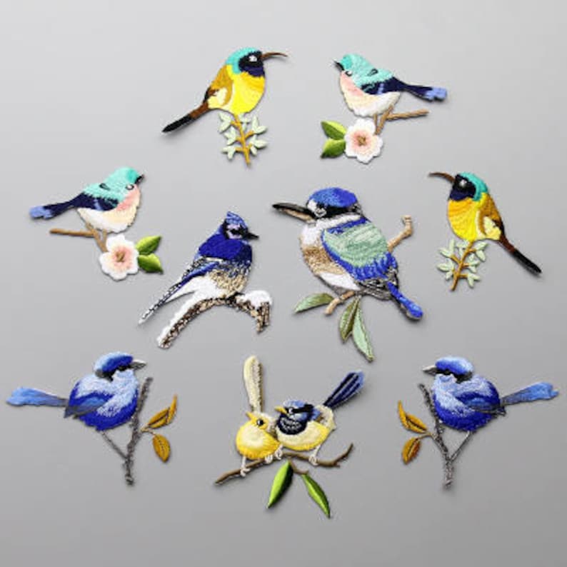 Bird Applique Bird Patch Dress Decoration Cap Applique Shirt - Etsy