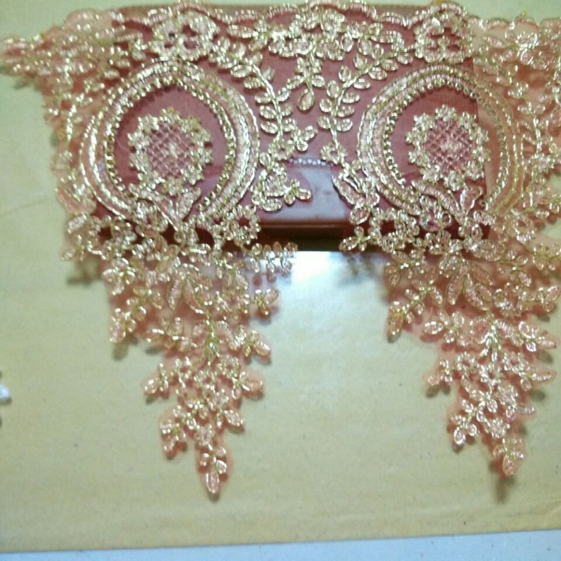 Red Lace Trim With Gold Thread - Etsy
