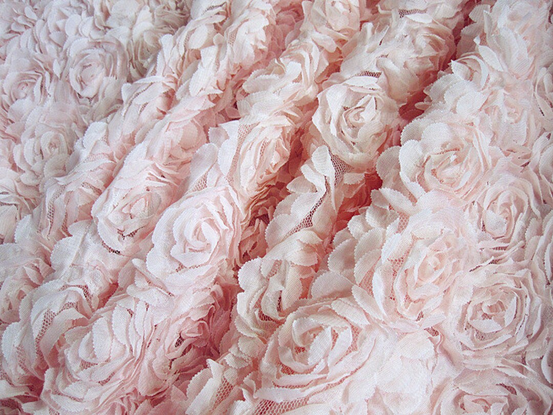Sehr schöne 3D Pink / Khaki Wasserlösliche Gestickte Spitze Stoff 120cm ...
