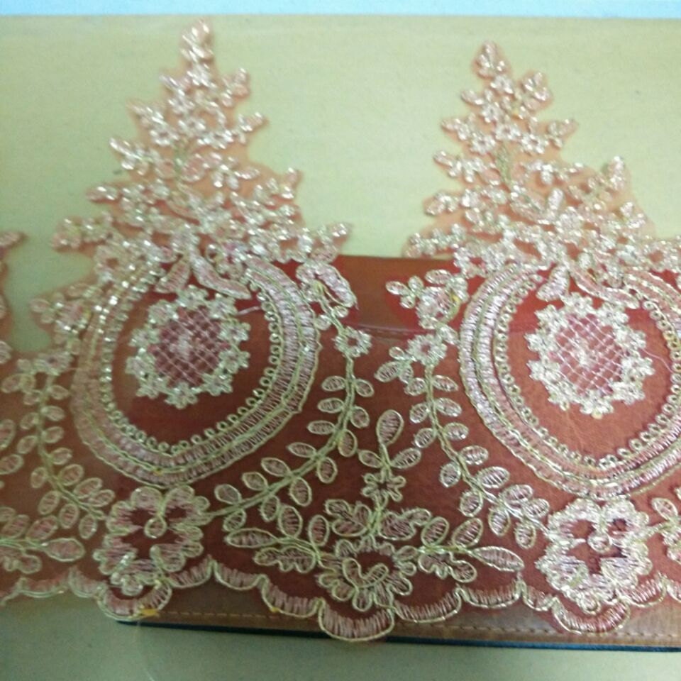 Red Lace Trim With Gold Thread - Etsy