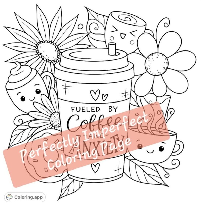 Anxiety and Caffeine Coloring Page - Etsy