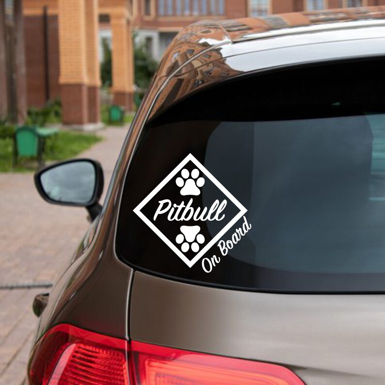 Pit Bull on Board Sticker Pitty Decal Pitty Sticker Pit Bull Sticker ...