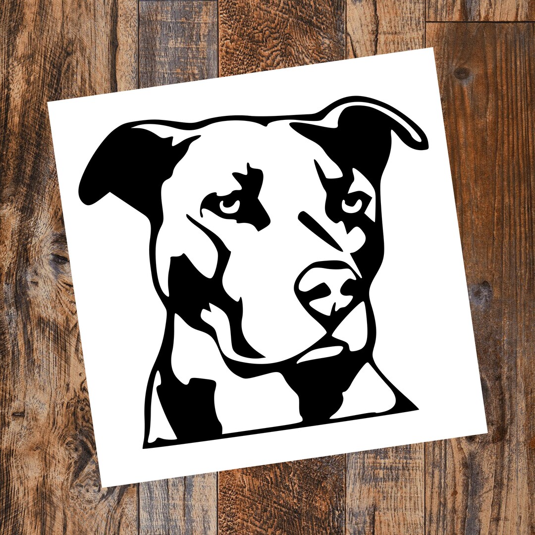 Pitbull Bust Vinyl Car Decal: Silly Pitty Bumper Sticker - Etsy