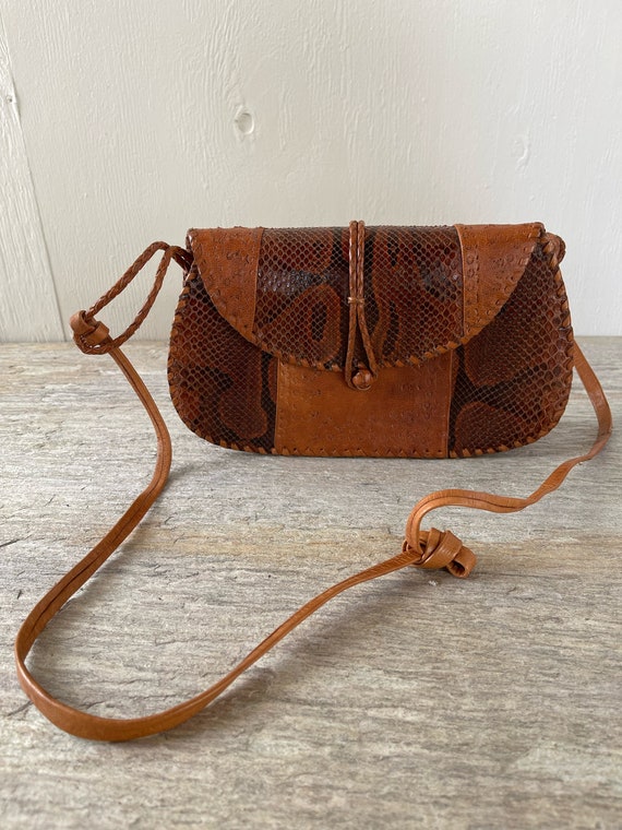 Vintage African Handcrafted Camel and Python Leather … - Gem