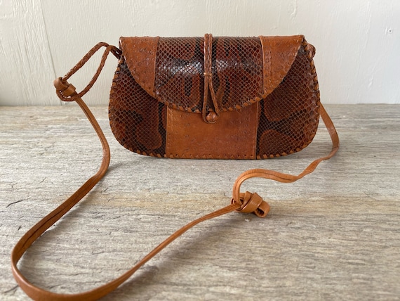 Vintage African Handcrafted Camel and Python Leather … - Gem