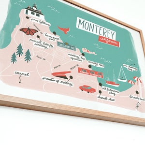 Monterey California Colorful, Cute Map Art Print- Instant Printable ...