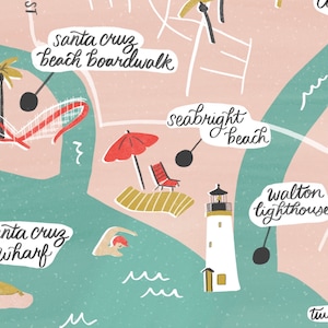 Santa Cruz Map Art- Printable - Etsy